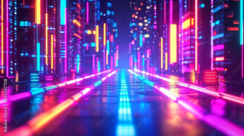 Photo Stock Happy New Year 2025 Retro 80s Neon 2025 A retro-themed ...