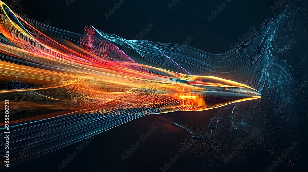 CFD Simulation of Airflow Around Aircraft Wing Highlighting Pressure ...