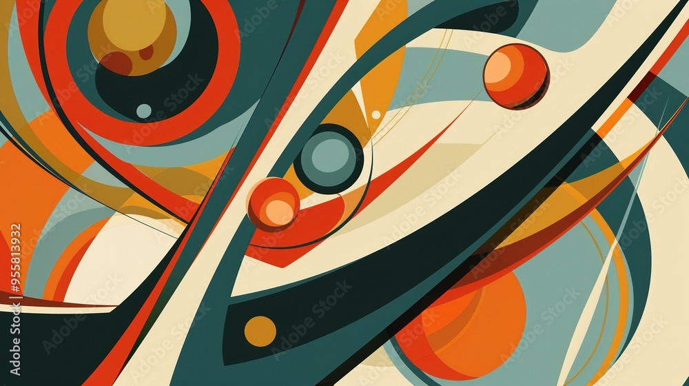 1950s - 1960s Colors and Shapes in a Mid Century Modern Space Age Style ...