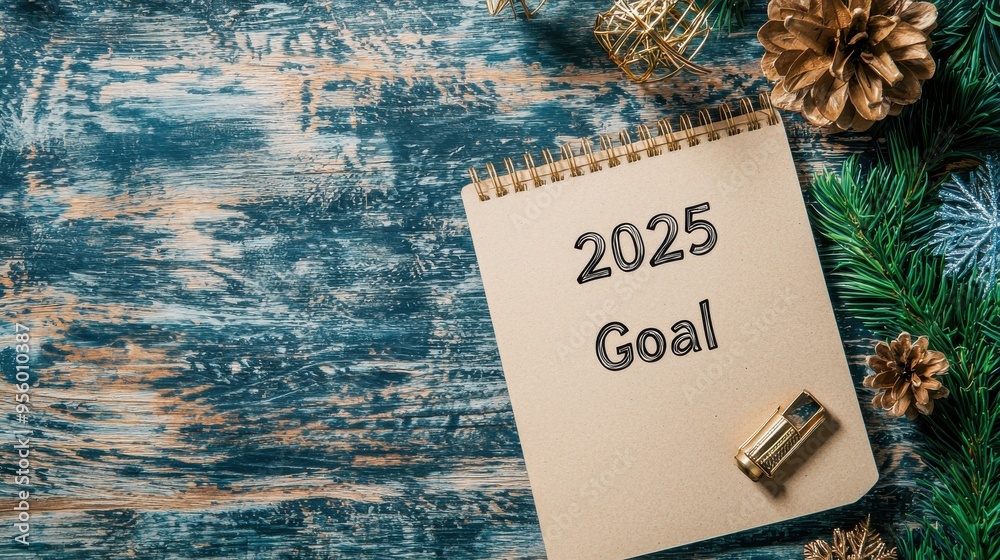 4h 2025 New Year goal, plan, and action concepts. "2025 Goal" A text on ...