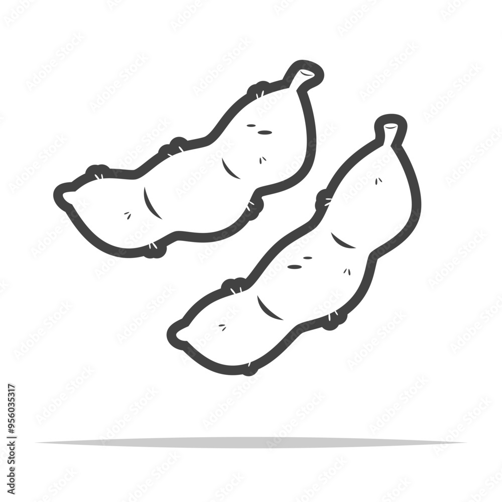 Edamame soybean pods outline icon transparent vector isolated Stock ...