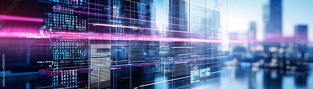 Modern website layout with parallax scrolling effect, trendy web design feature, immersive user ...