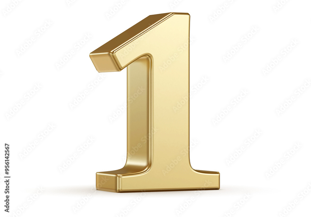 Gold 3D Number 1 Stock Illustration | Adobe Stock