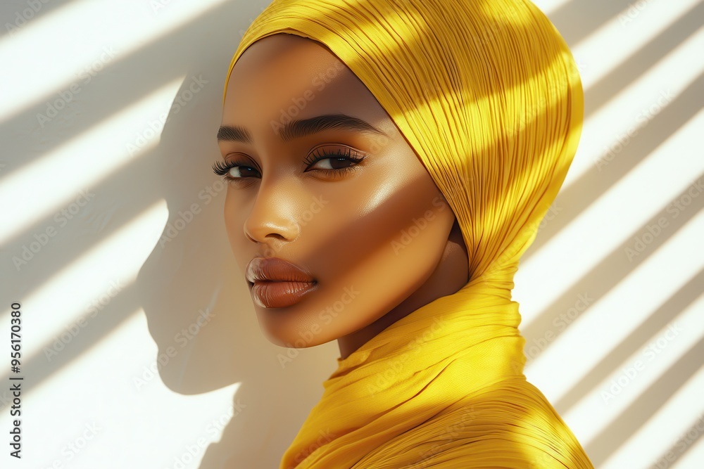 Elegant Somali Fashion Model in Minimalist Attire with Poised ...