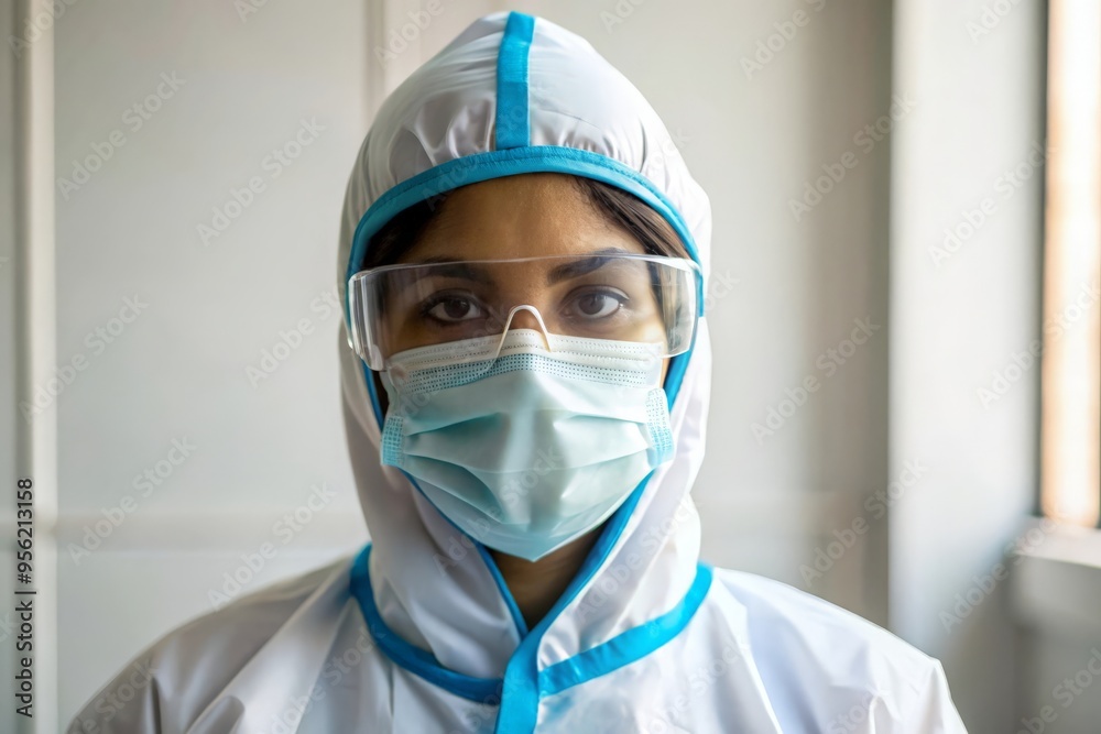 Indian Healthcare Worker in PPE - An Indian healthcare worker wearing personal protective ...