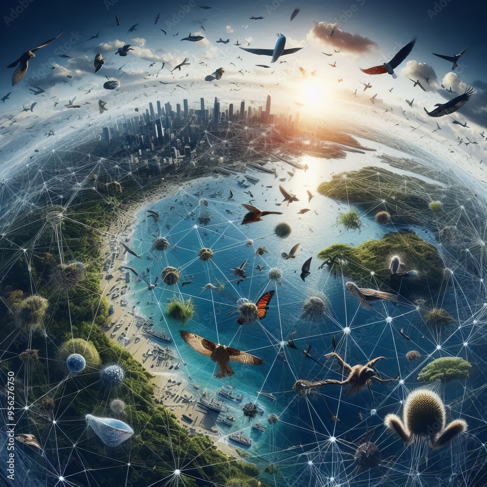 90 Ecological Networks Analyzes the complex interactions and dep Stock ...