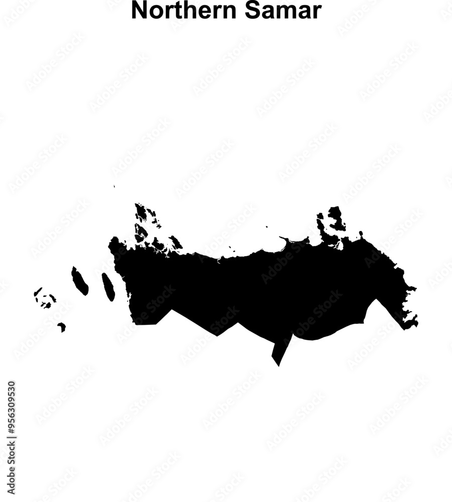 Northern Samar province blank outline map Stock Vector | Adobe Stock