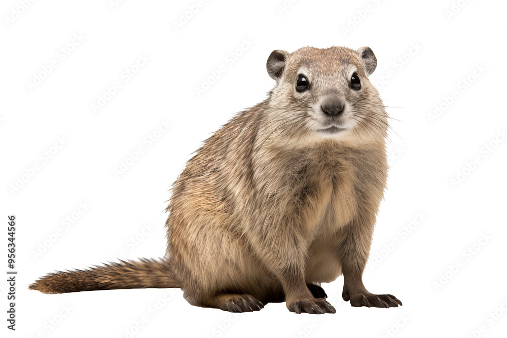 Rock hyrax standing on rocky terrain with a transparent background ...