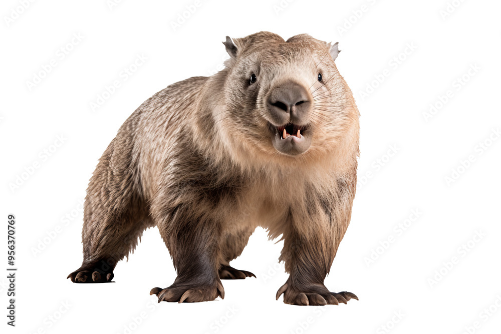 High-resolution common wombat isolated on transparent background for ...