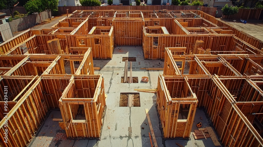 Progress of Construction: Concrete Pouring and Framing Stages in ...