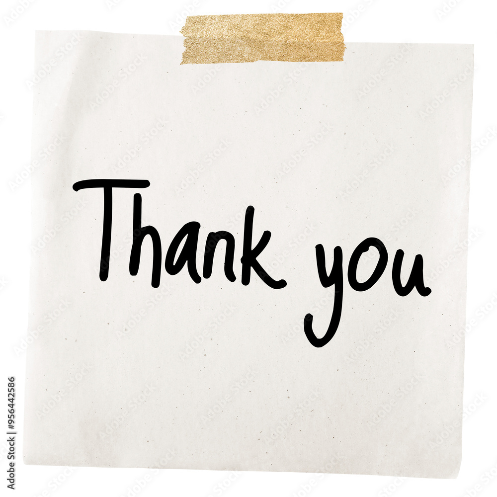 Thank you png word, torn paper digital sticker in transparent ...