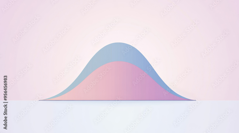 Pastel normal distribution curve illustration A minimalist illustration ...