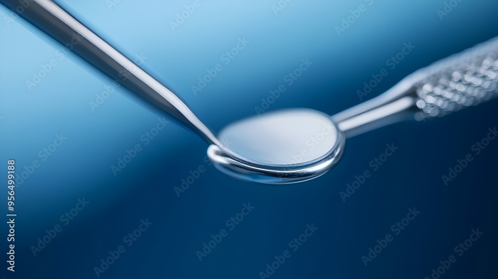 Macro close up photograph capturing the fine details of a dental scaler ...