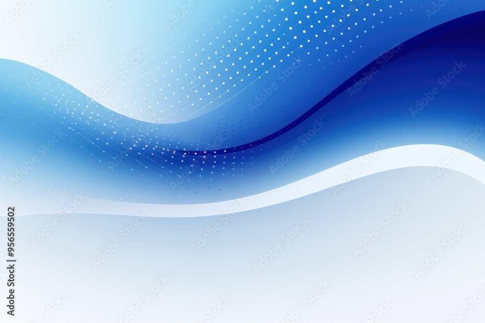 Indigo and white vector halftone background with dots in wave shape ...