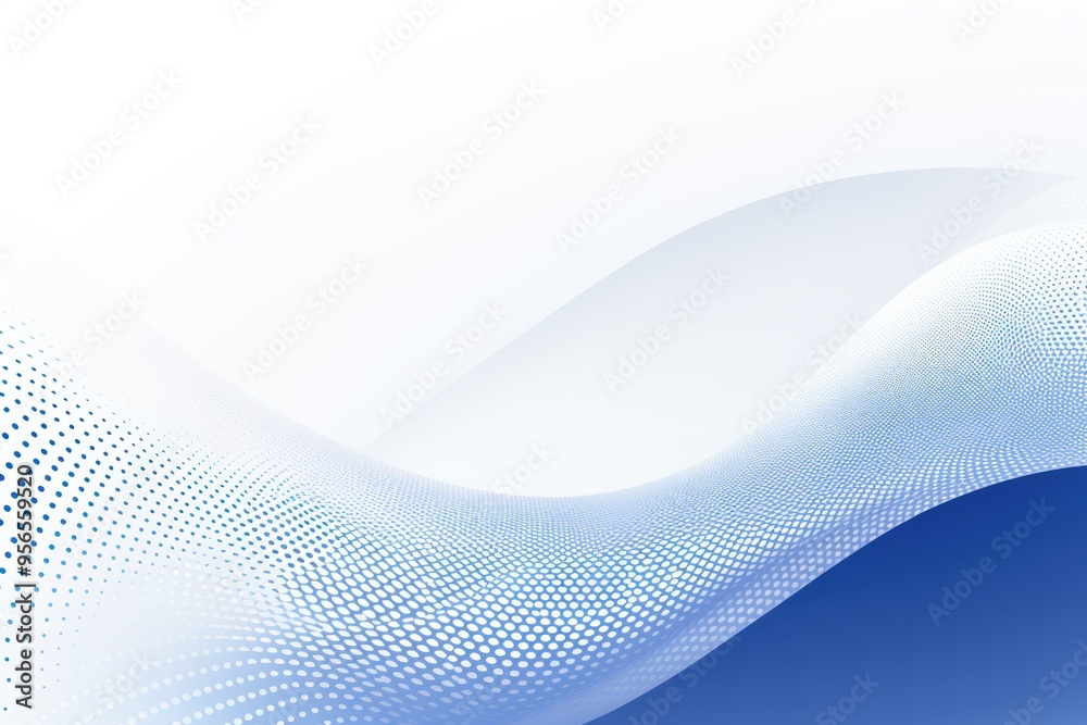Indigo and white vector halftone background with dots in wave shape ...