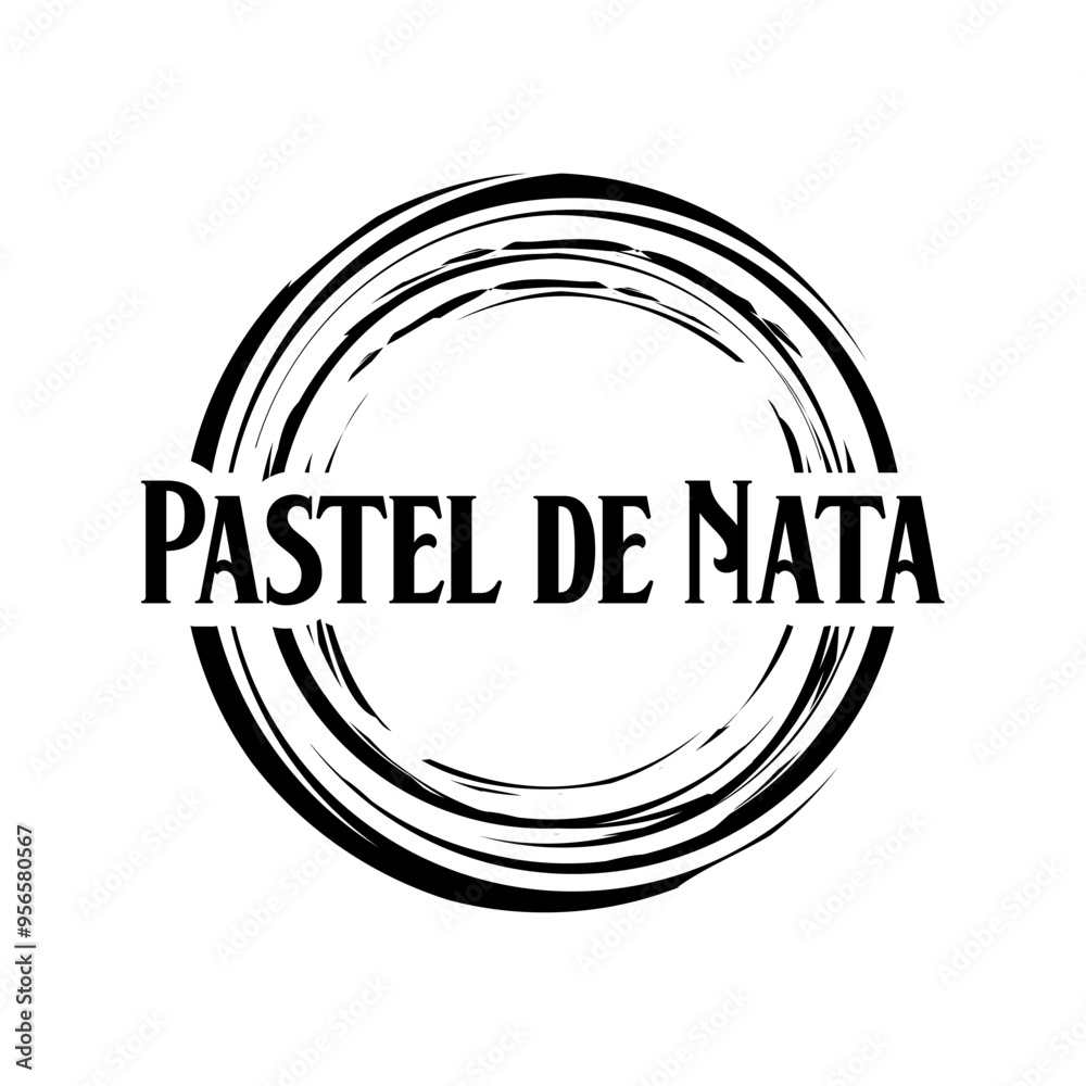 Pastel de nata logo black and white Stock Vector | Adobe Stock