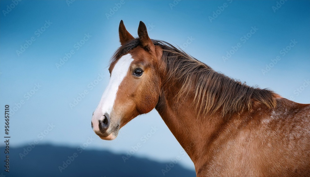 Foto de Stock UN caballo realista. El modelo del caballo se representa ...