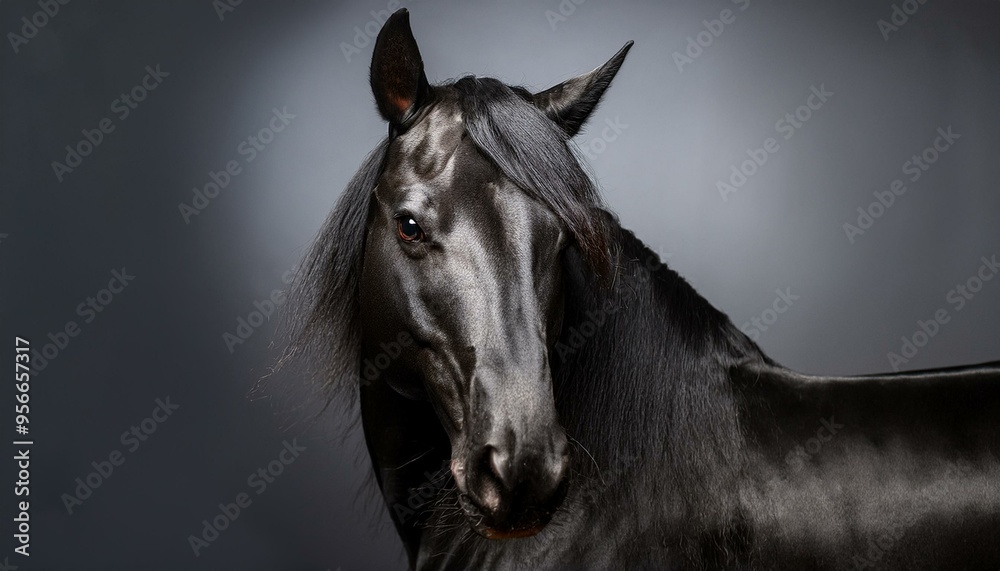 UN caballo realista. El modelo del caballo se representa con una ...