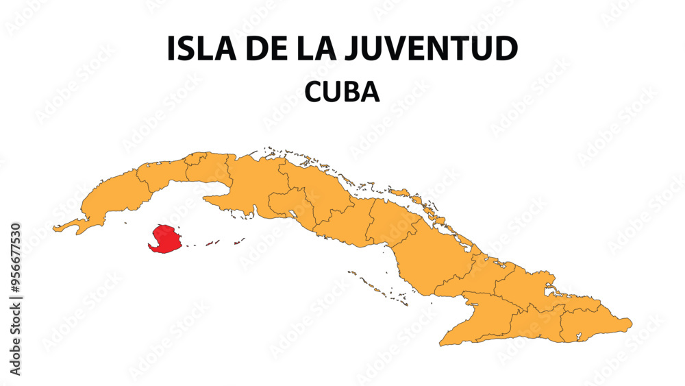 Isla de la Juventud Map is highlighted on the Cuba map with detailed ...