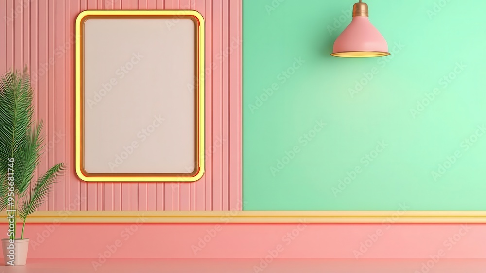 Blank retro diner sign with neon elements, space for custom text, 1950s ...