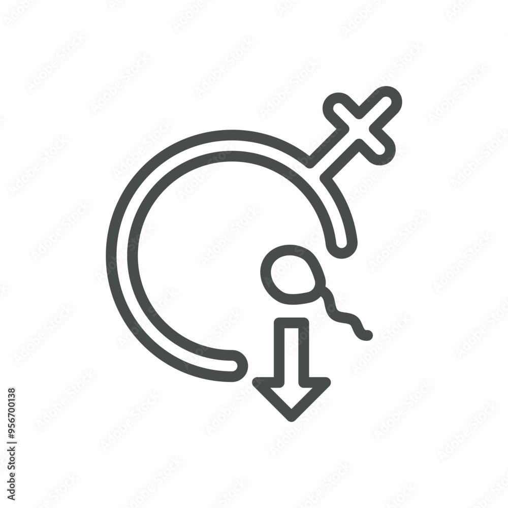 Decreased Fertility Icon. Simple Line Illustration of Female Symbol ...