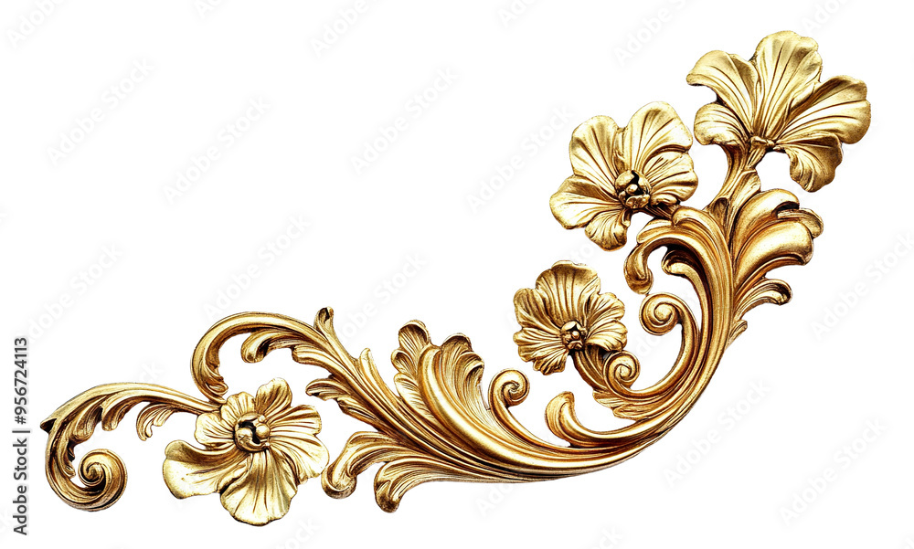 Golden decorative element, cut out Stock Photo | Adobe Stock