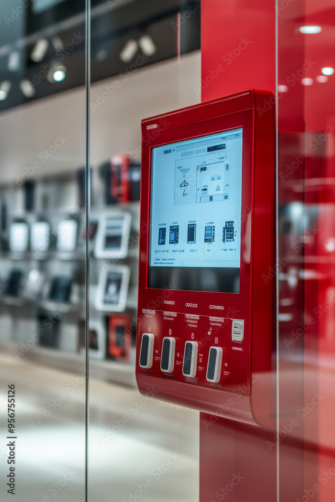 Modern fire alarm control panel displayed in sleek environment ...
