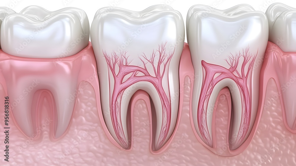 Root Canal Procedure Illustrating Dental Nerve Removal: An illustration ...