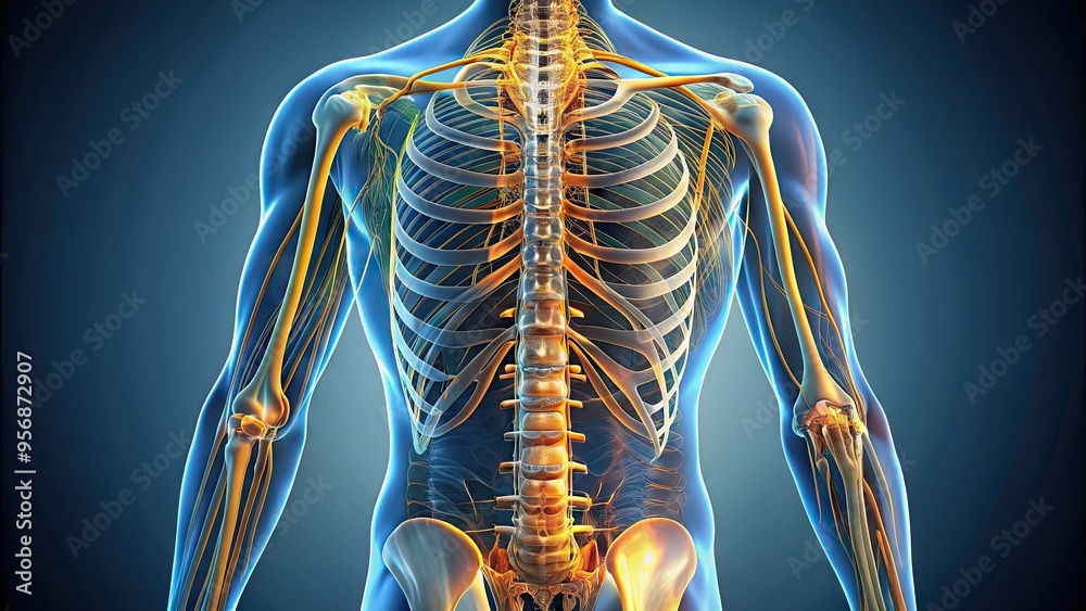 Anatomical illustration of the human spine, highlighting the sacral ...