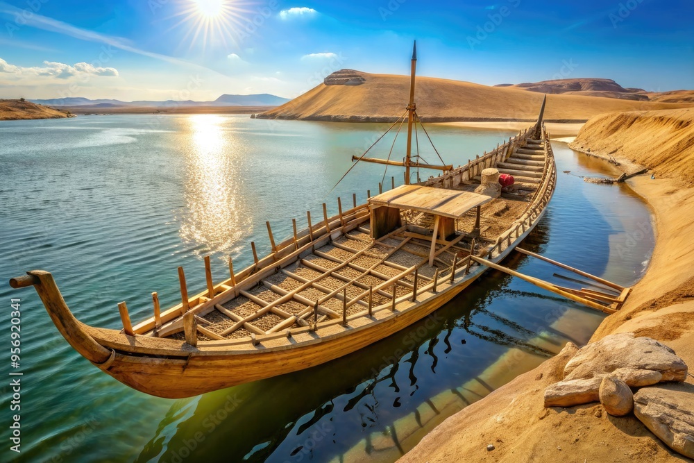 Egyptian Solar Boat Reconstruction Archaeological Discovery Excavation ...