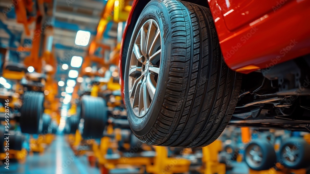 Tire Production in a Modern Factory, showcasing the intricate process ...
