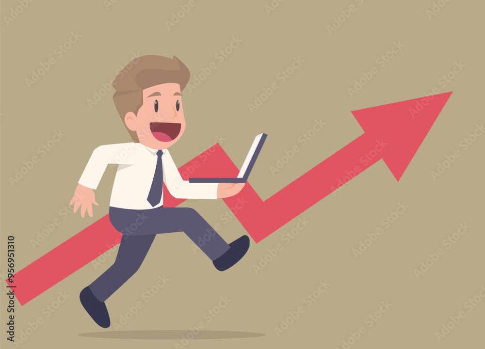 Businessman choosing direction choices for future opportunity ...