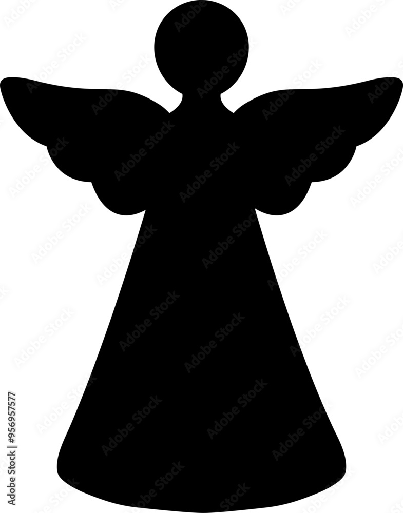 Angel silhouette vector. Isolated simple angel silhouette icon svg ...