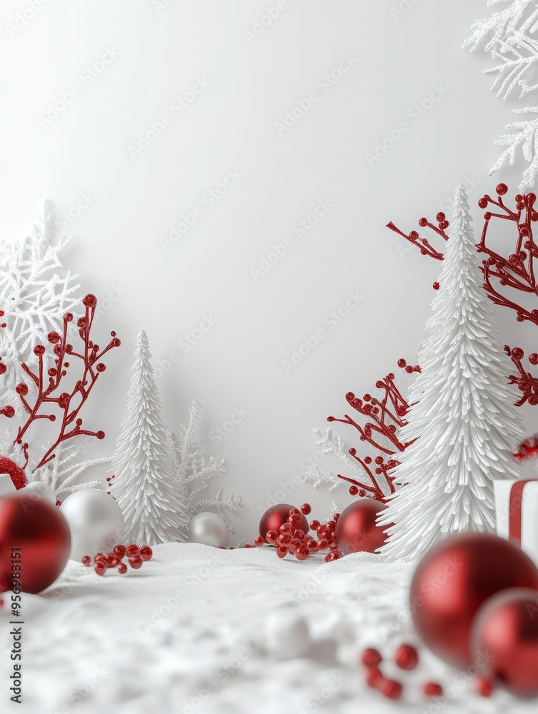 creative white christmas background for announcements with plaster ...