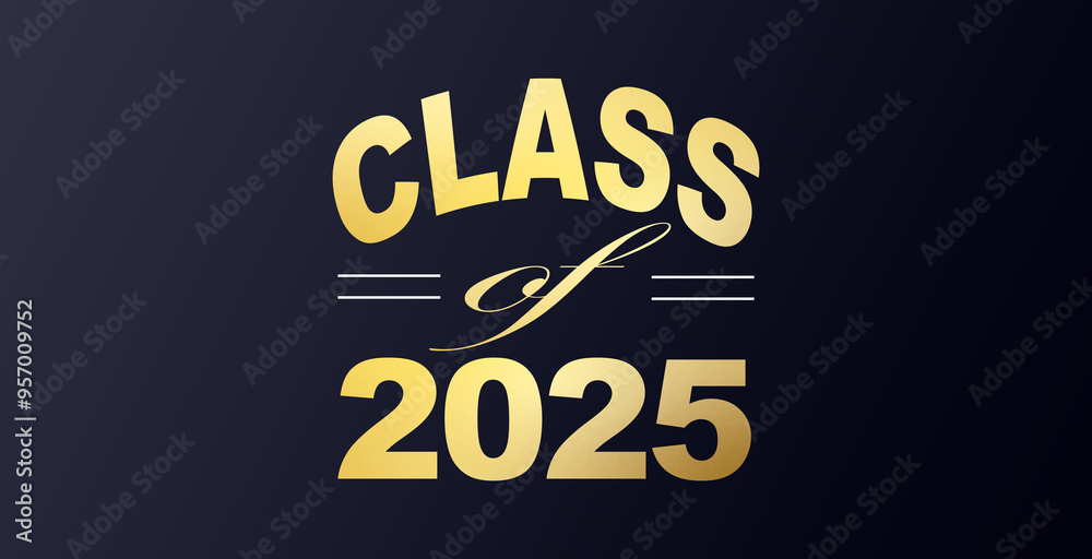 Class of 2025, word lettering script banner. Congrats Graduation ...