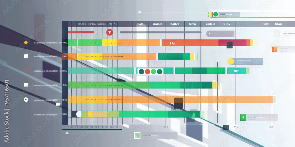 Project timeline Gantt chart, displaying tasks and deadlines in ...