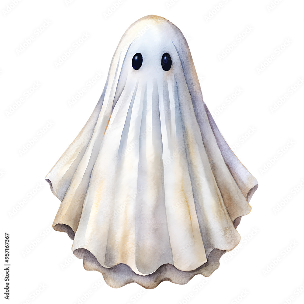 Victorian ghost, watercolor clipart illustration isolated on ...