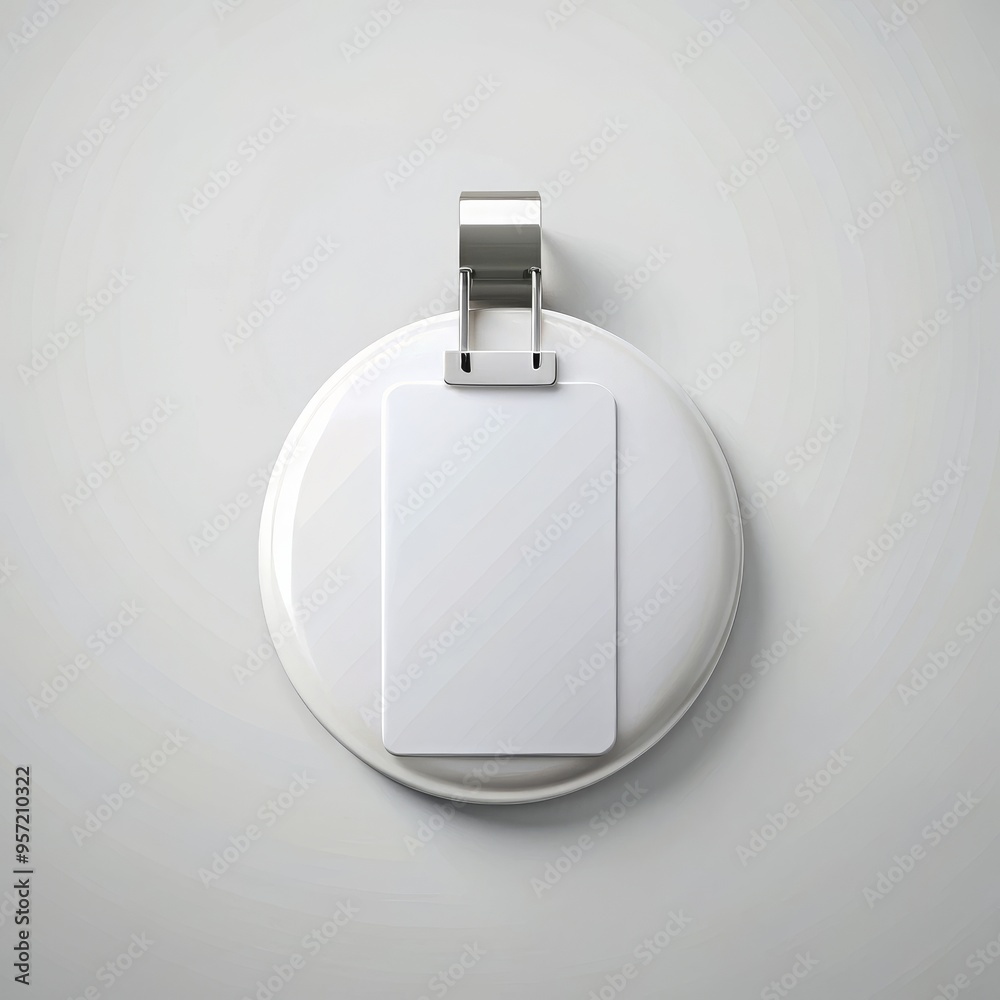 Round Badge Mockup Top View, White Background, Blank ID Card, badge ...