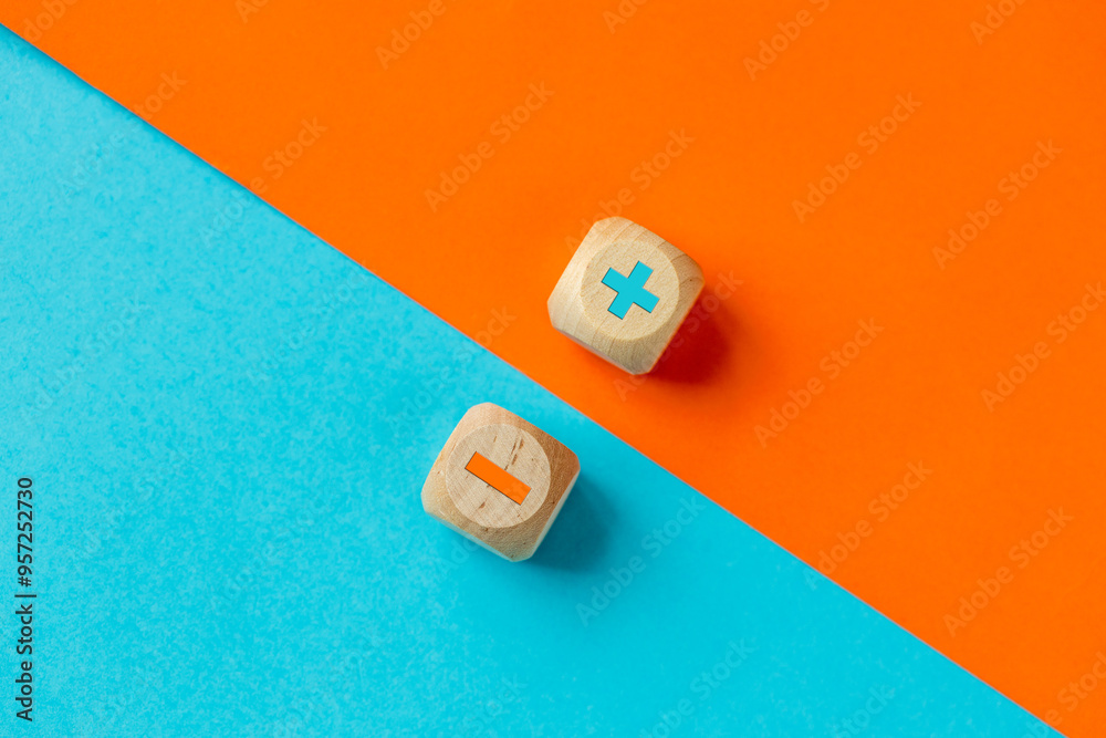 Negative and positive or plus and minus. A symbol of unity and balance ...