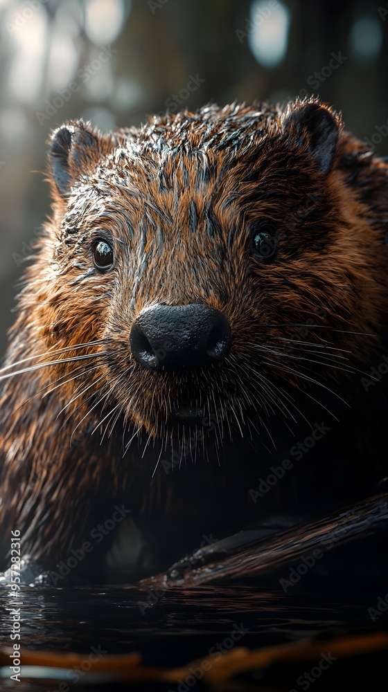 High-resolution realistic beaver image capturing every fine detail with ...