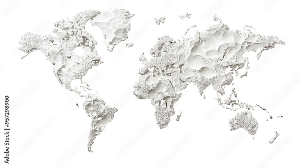 world map on transparent white background Stock Photo | Adobe Stock