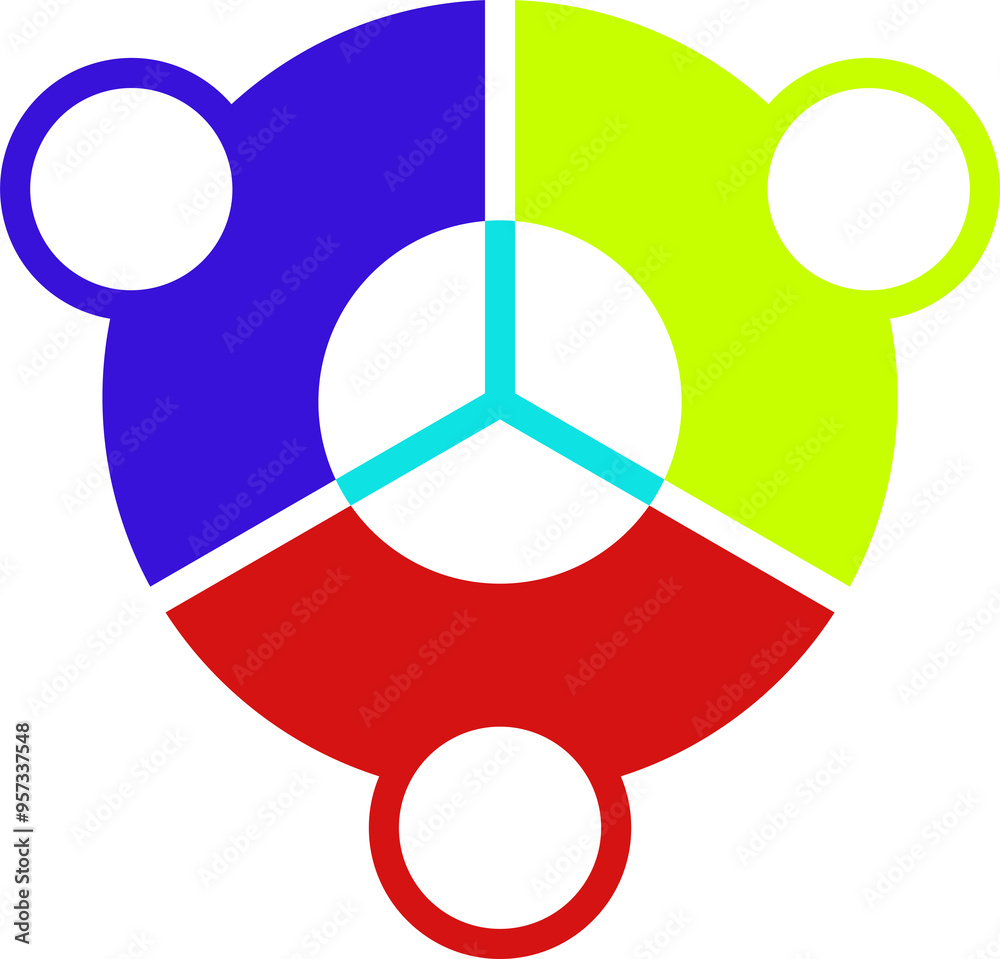 Vector Abstract Diagrams Divided into 3 Parts - High-Resolution Graphic ...