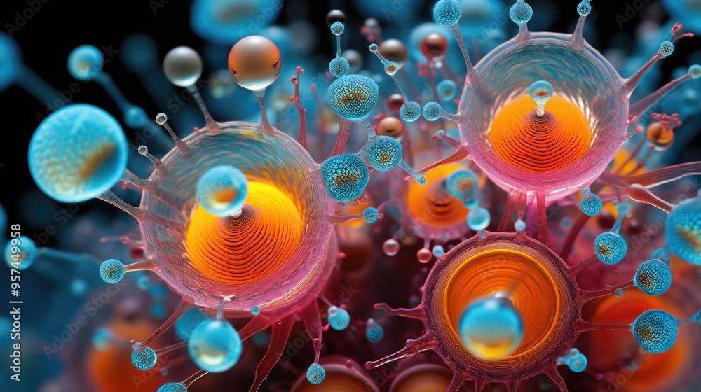 The micro-cosmos captured through a high-power microscope, revealing ...