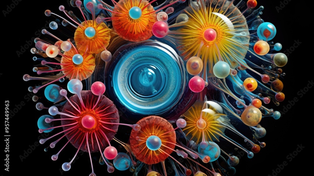 The micro-cosmos captured through a high-power microscope, revealing ...