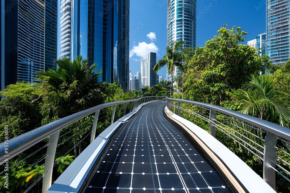 Photo Stock Solar Power Clean Power, Rooftops, and Urban depicted in a ...