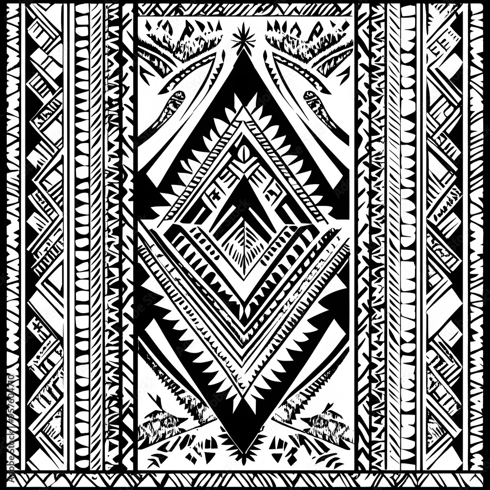 78. **Samoan tatau pattern with traditional, geometric shapes.** Stock ...