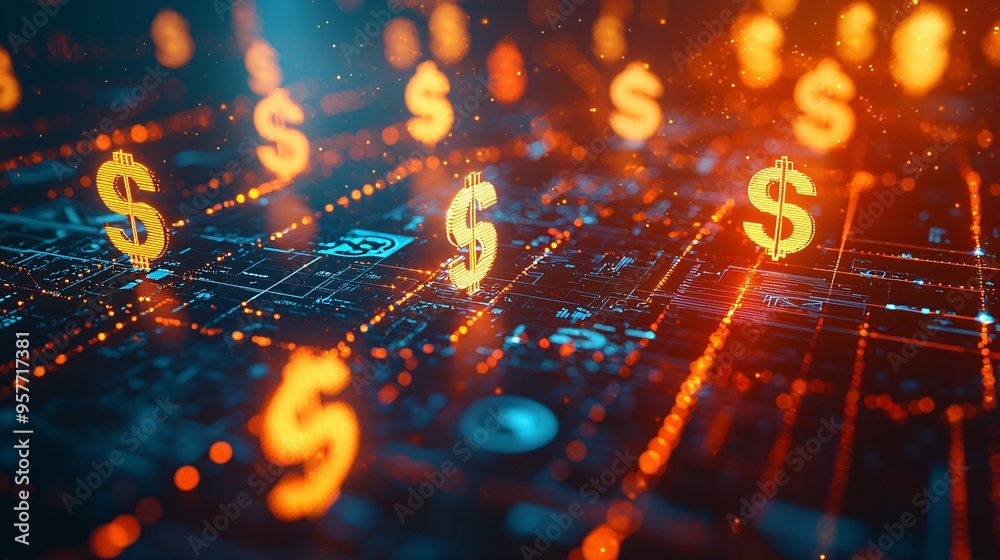 Fluid Money Flow in an Economic System Showcasing Currency Symbols and ...
