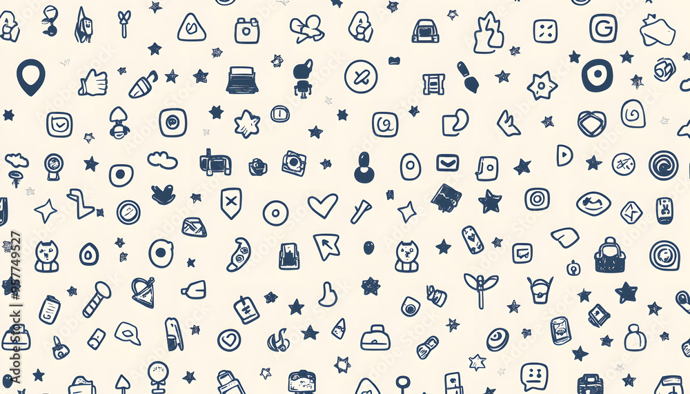 Repeating small icons, like stars, dots, or simple symbols, evenly ...