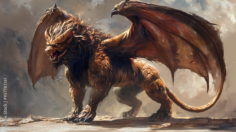2d illustrate of invent a chimera with the abilities of its combined ...
