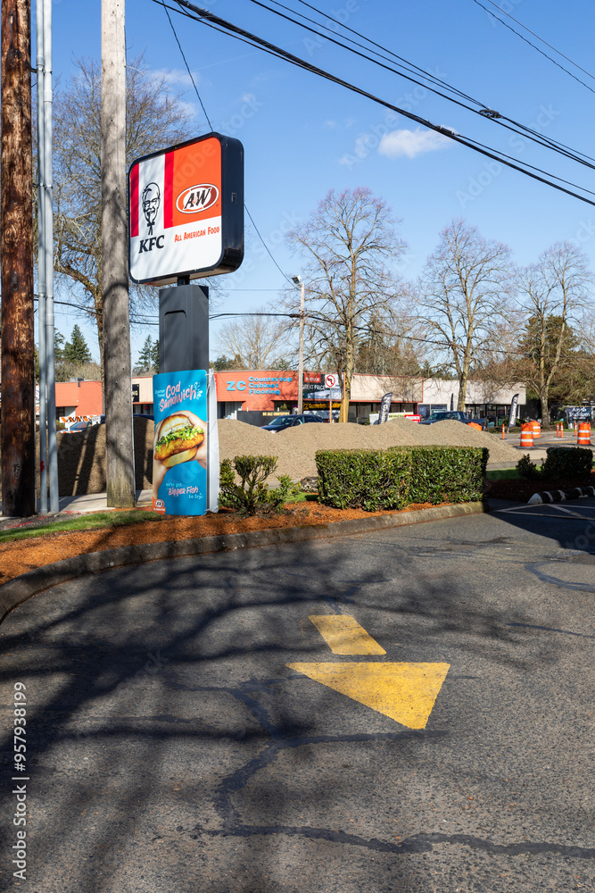 Beaverton, Oregon, USA - March 7, 2024 - KFC famous franchise ...